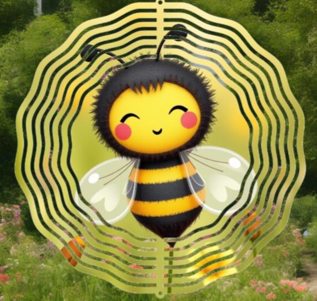 Digital File PNG for Windspinner - Cute Smiling Bee - Etsy
