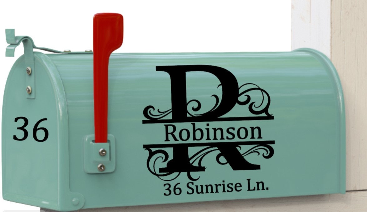 Mailbox Address Vinyl Decal - Monogram - Etsy