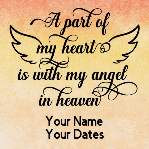 Part of My Heart is With My Angel in Heaven - Etsy