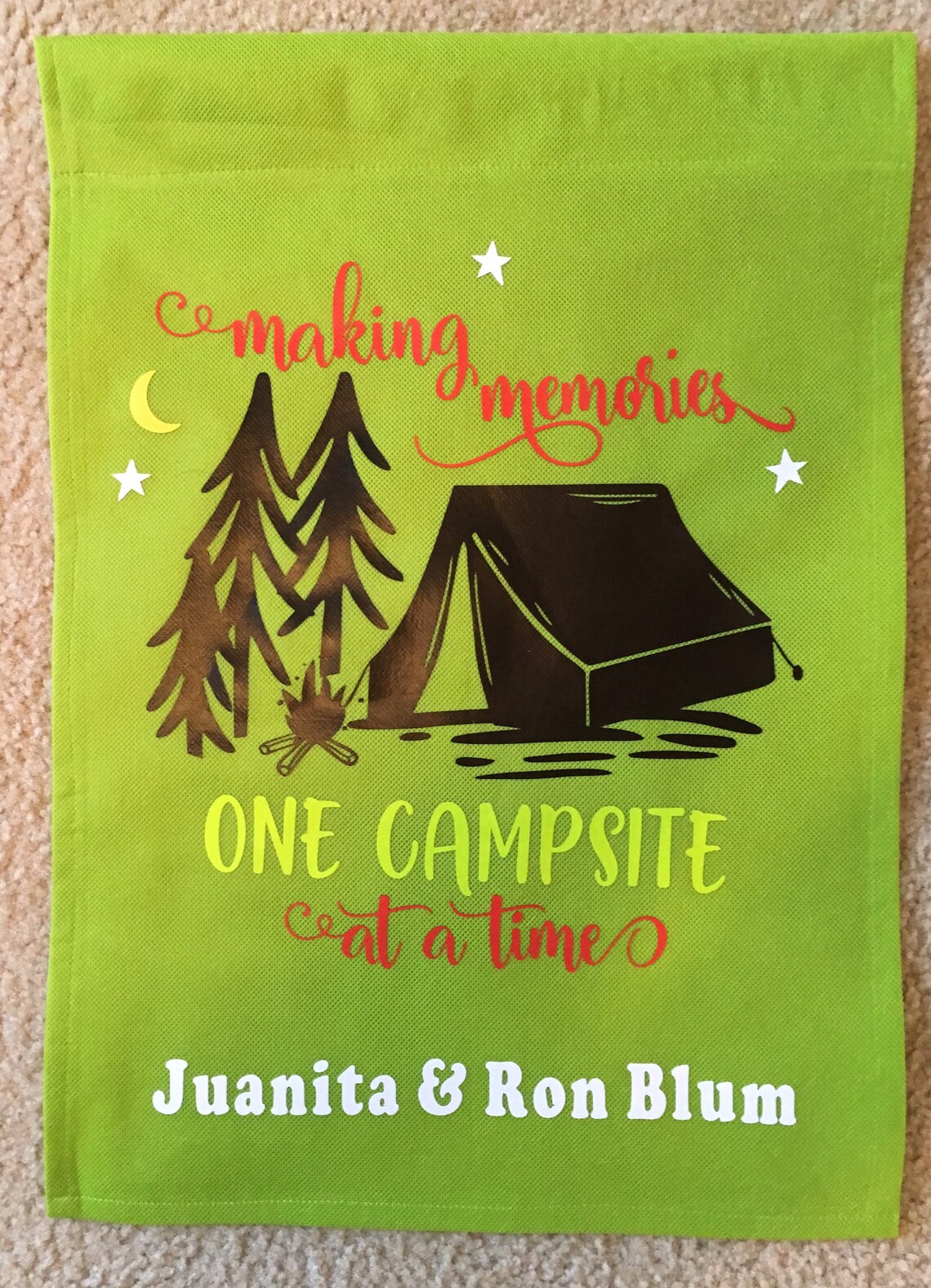 12 X 18 Personalized Camping Flag Making - Etsy
