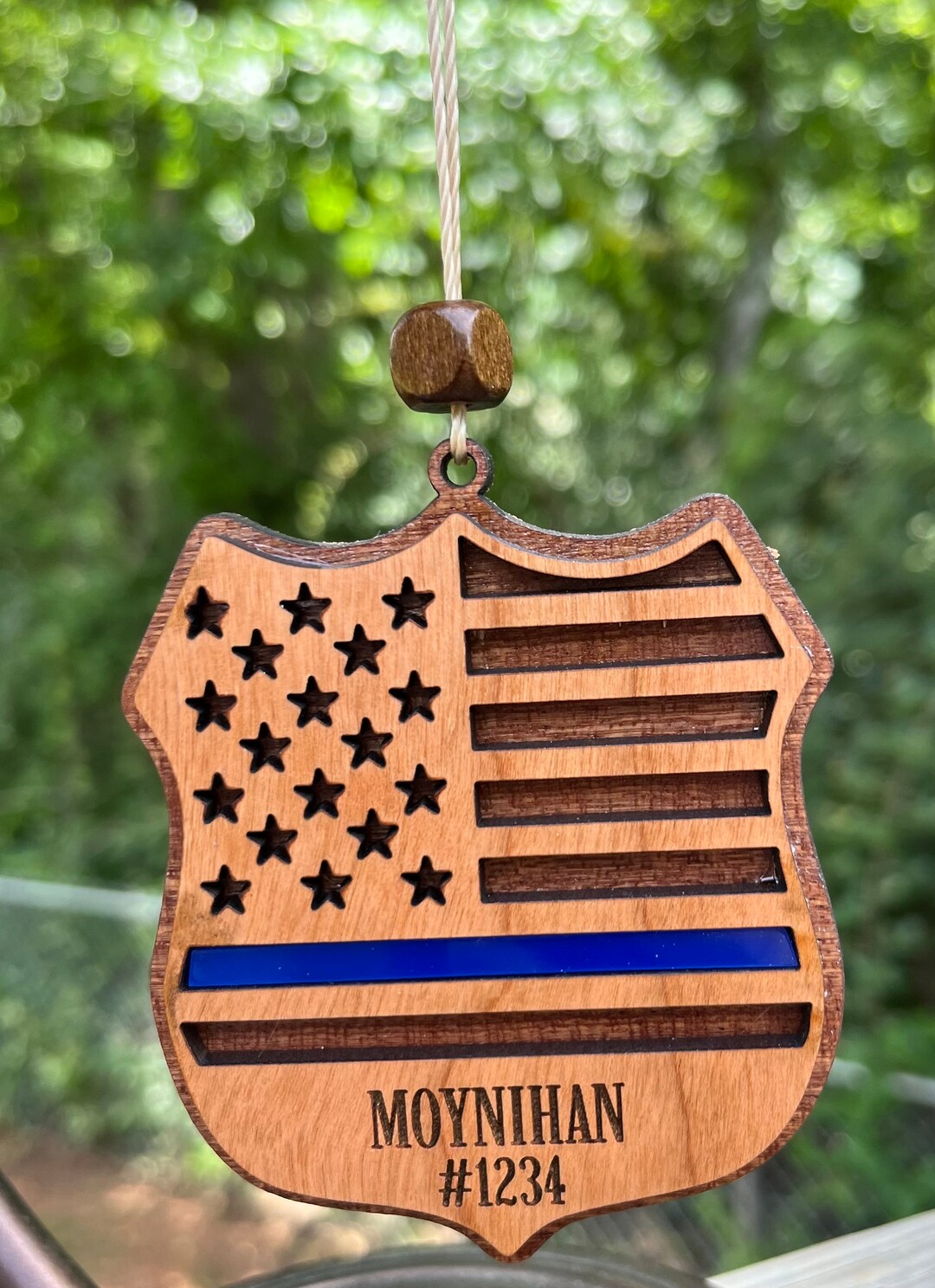 Personalized First Responder Badge Ornament Thin Blue Line or Red Line ...