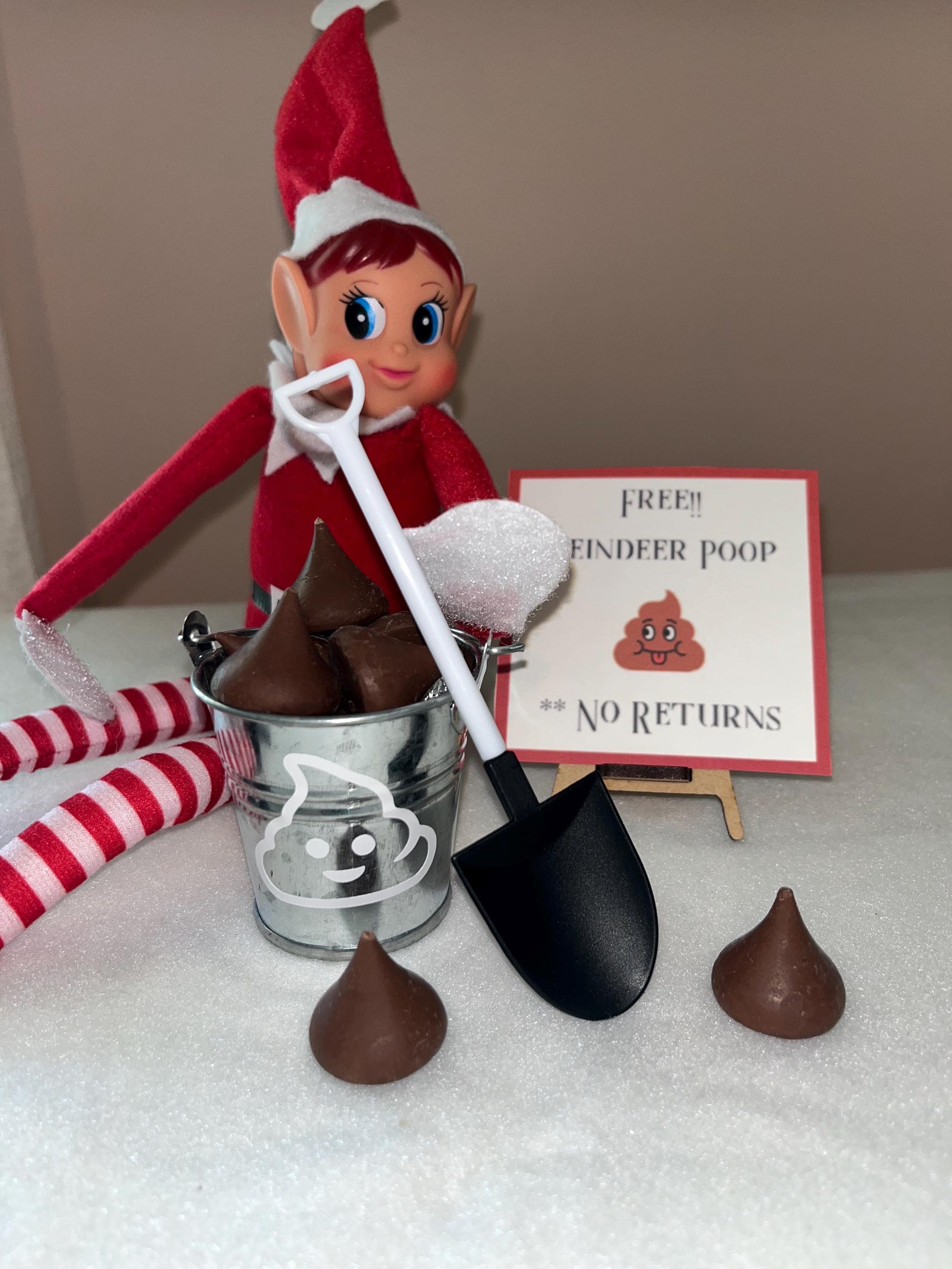 Elf Reindeer Poop Bucket and Shovel Prop - Etsy