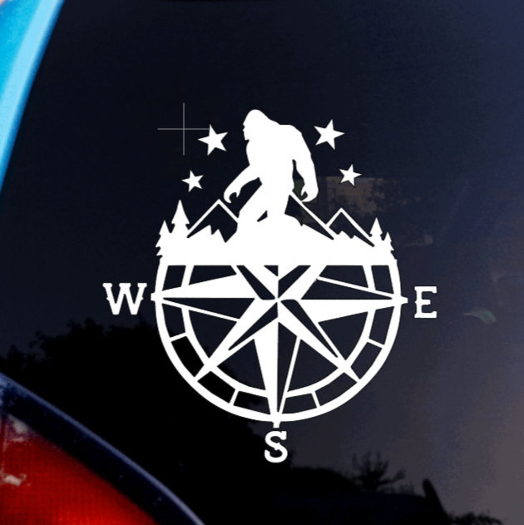 Bigfoot Compass - Vinyl Decal - Etsy