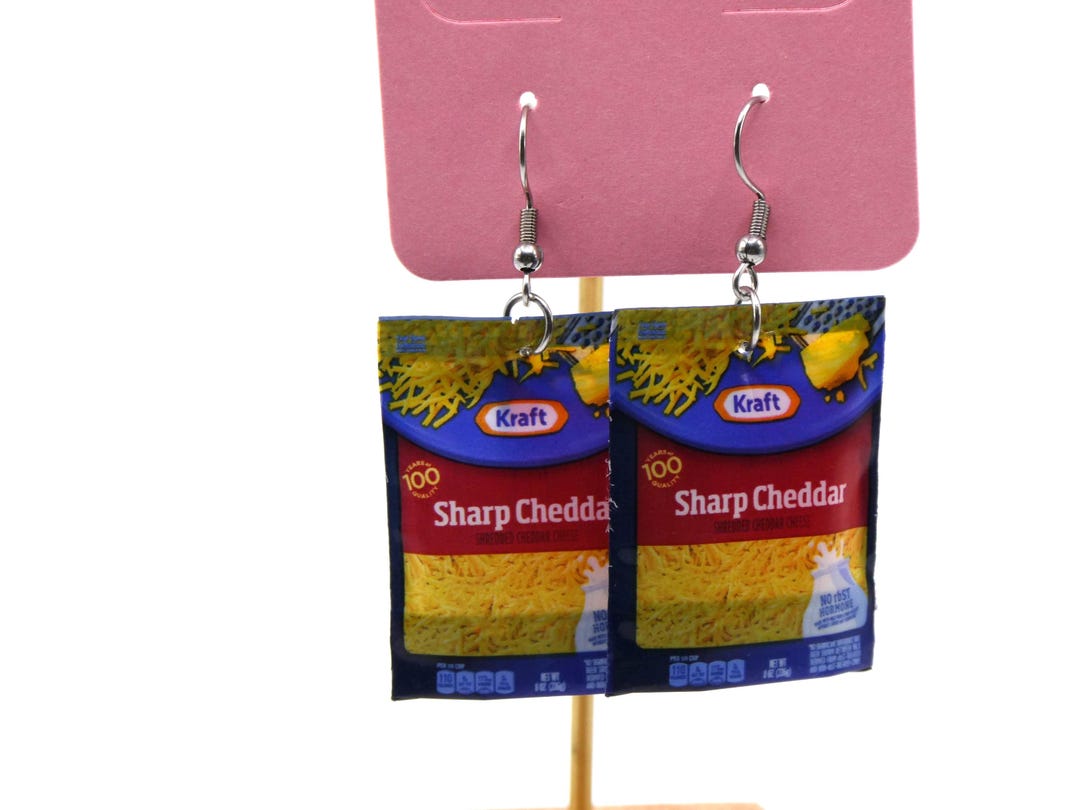 Kraft Sharp Cheddar Cheese Mini Brands Earrings|food Earrings|snack ...