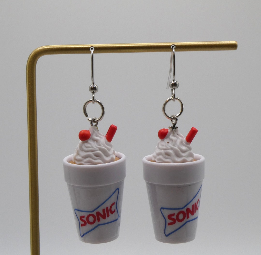 Sonic Chocolate Milkshake Mini Brand Earrings food Earrings - Etsy