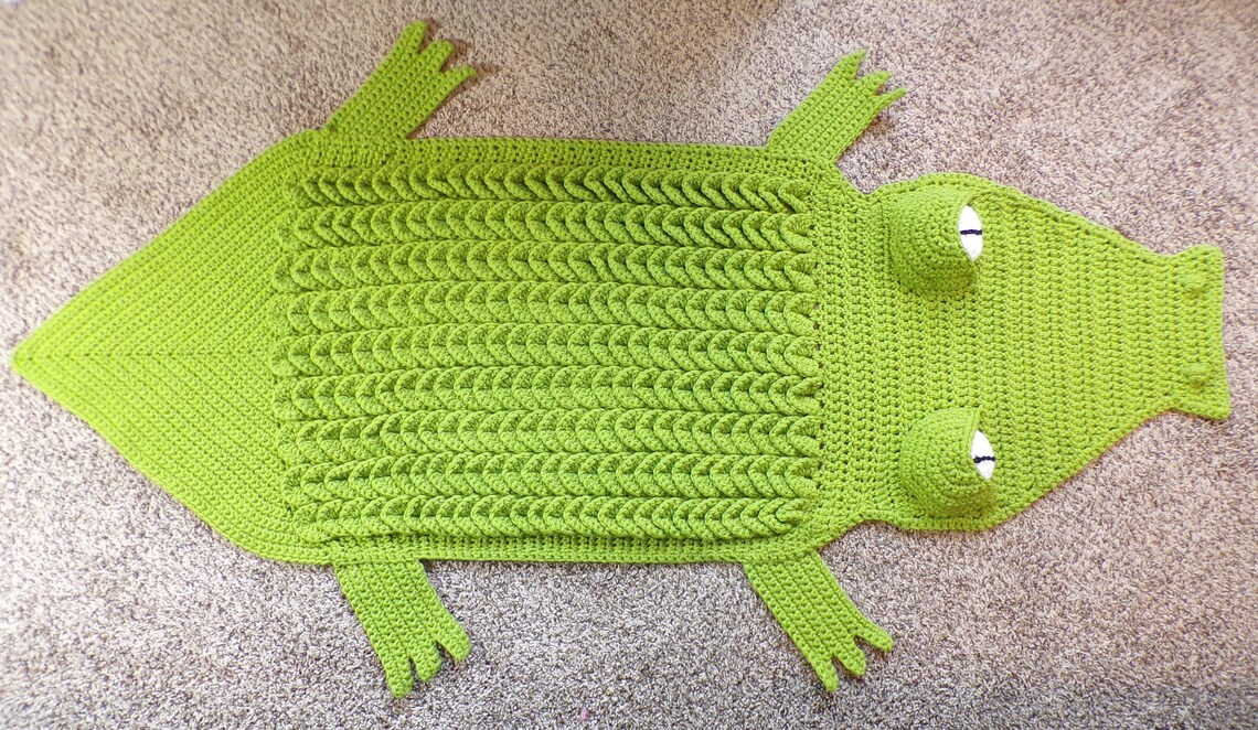 Alligator Crochet Rug / Crocodile Crochet Rug / Reptile Nursery Rug ...