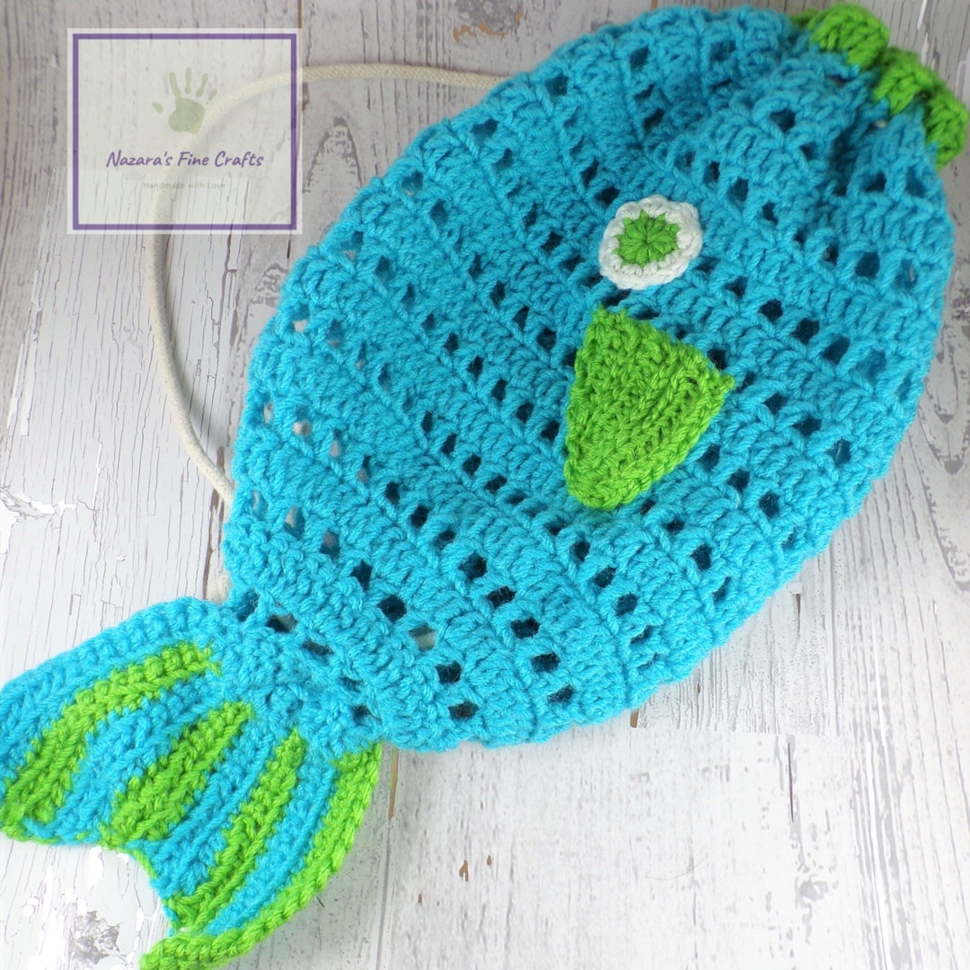 Draw String Fish Beach Bag - Etsy