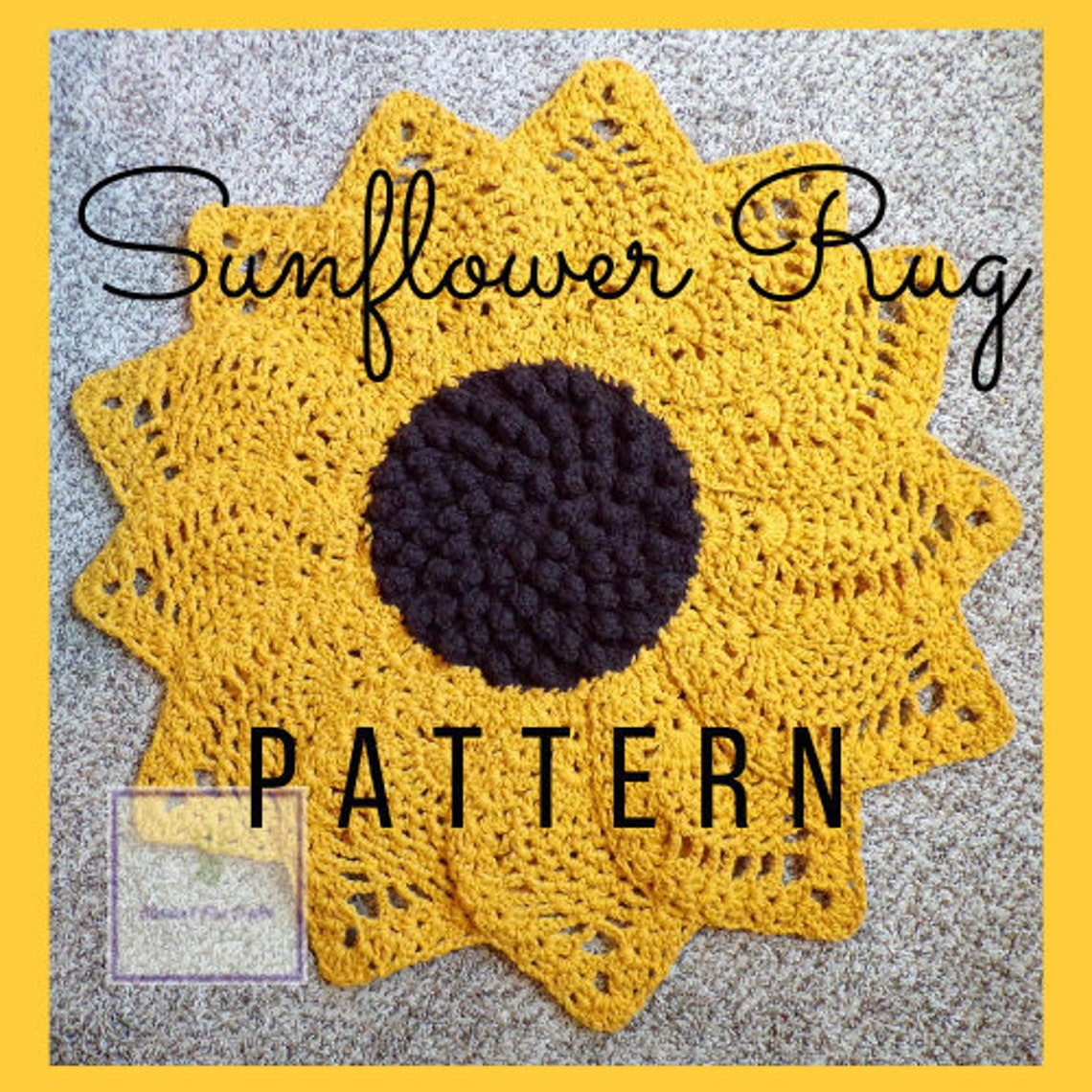 Crochet Sunflower Rug pattern With Exclusive Video Tutorials - Etsy