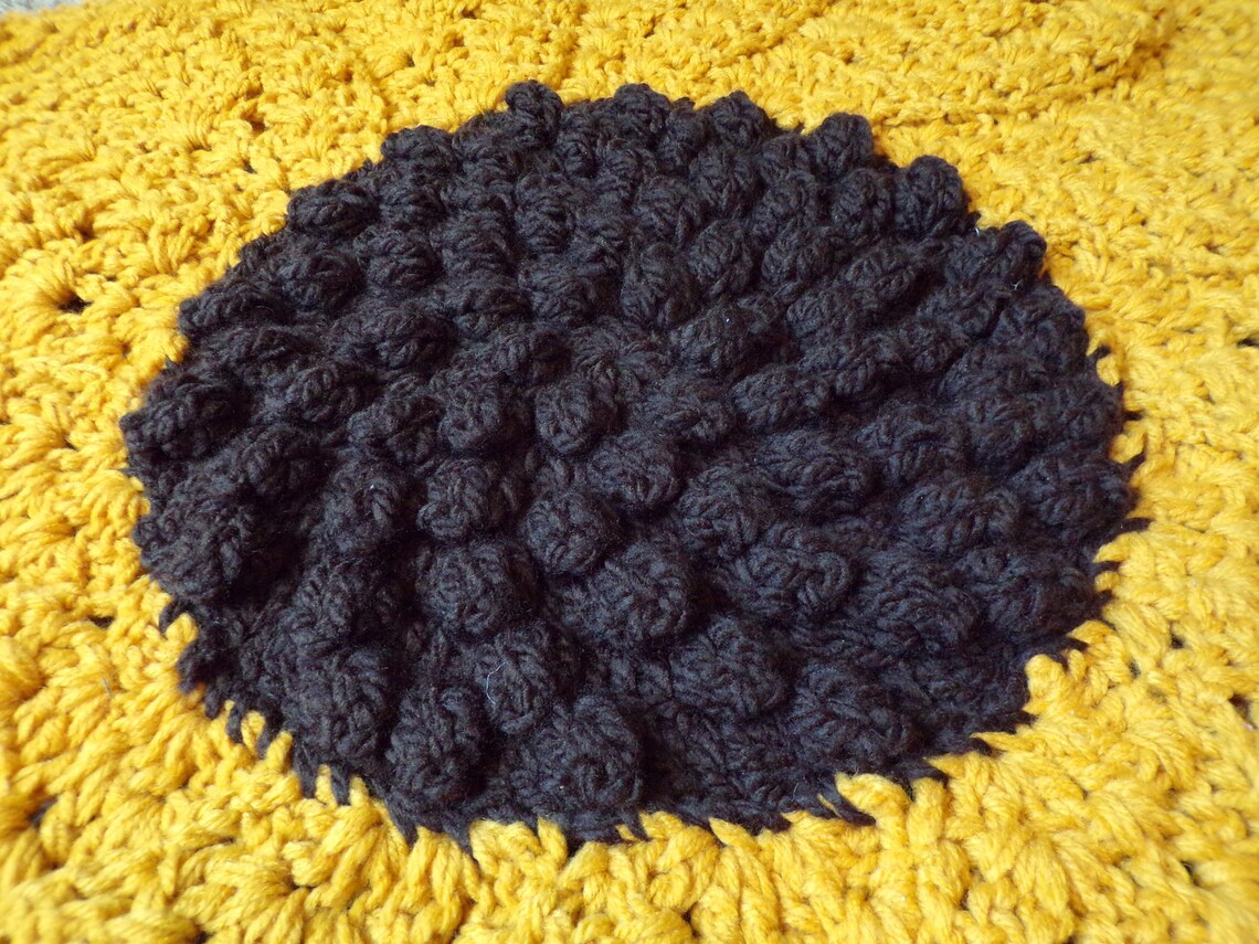 Crochet Sunflower Rug pattern With Exclusive Video Tutorials | Etsy
