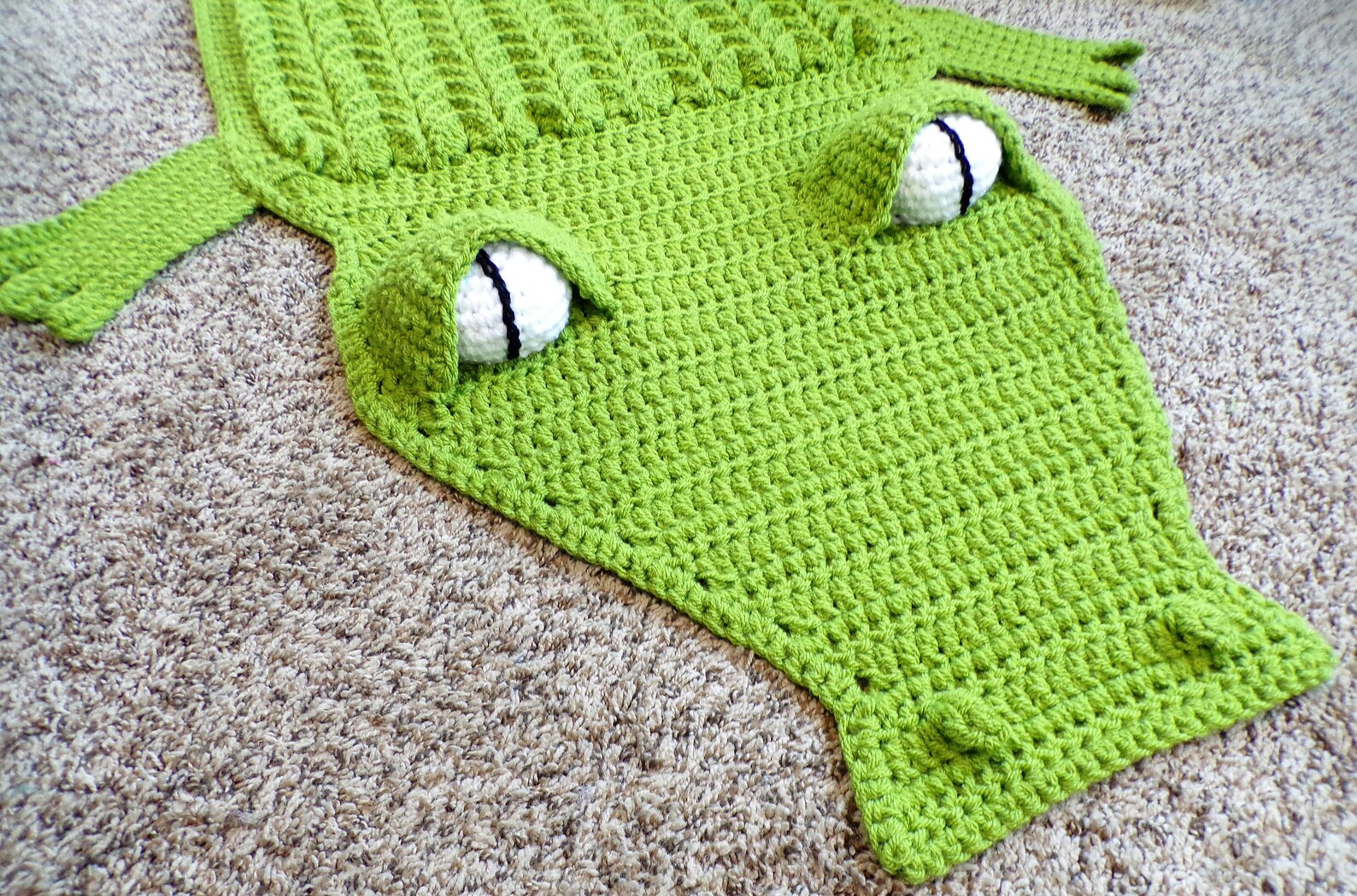 Alligator Crochet Rug / Crocodile Crochet Rug / Reptile Nursery Rug ...