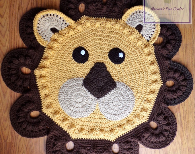 Crocheted Lion Accent Rug/ Wall Hanging / King of the Jungle / - Etsy