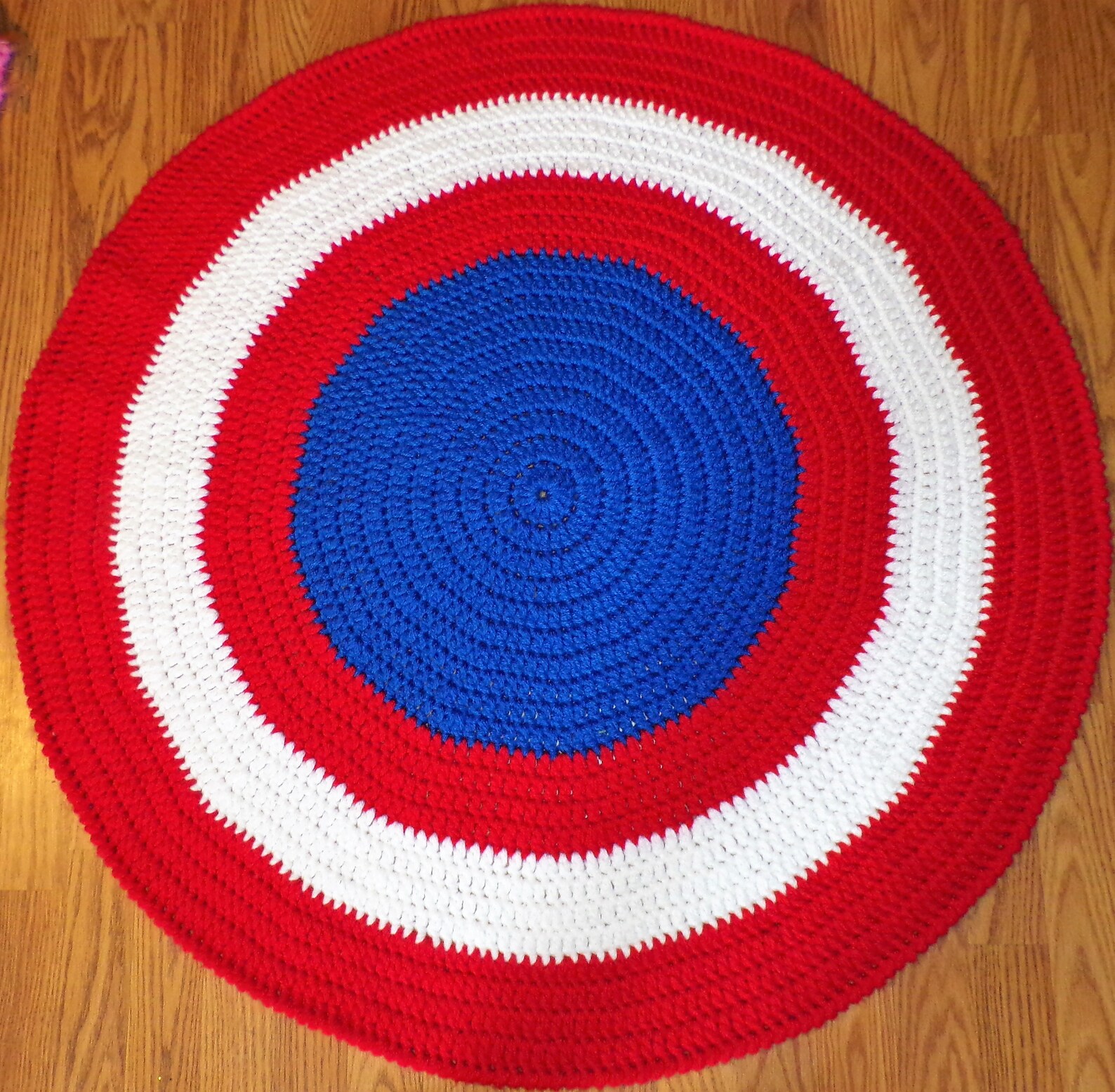 Red/ White/ and Blue Circular Rug - Etsy
