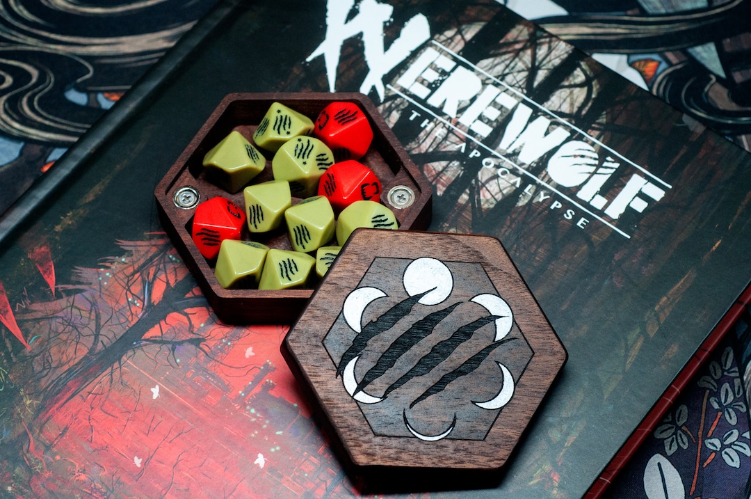 Werewolf Moons Hand Painted Elderwood Academy Hex Dice Chest - Etsy