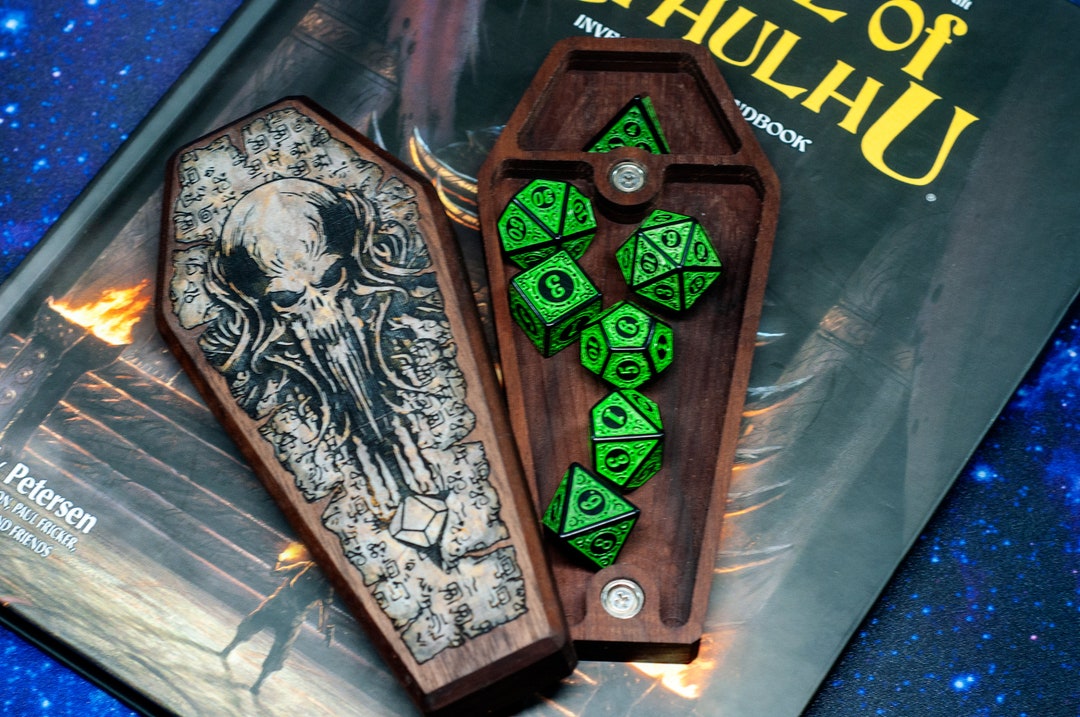 Necronomicon Page Hand Painted Cryptic Creative Dice Vault Coffin - Etsy