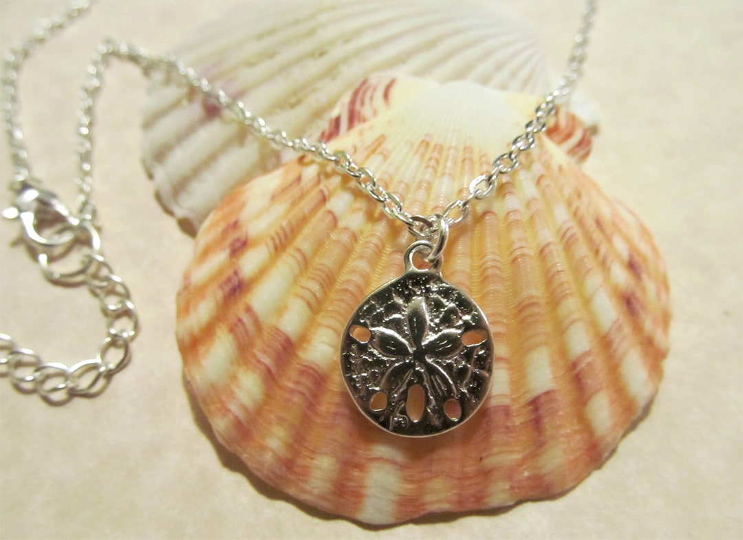 Silver Sand Dollar Choker Necklace, Beach Choker, Sea Shell Choker ...