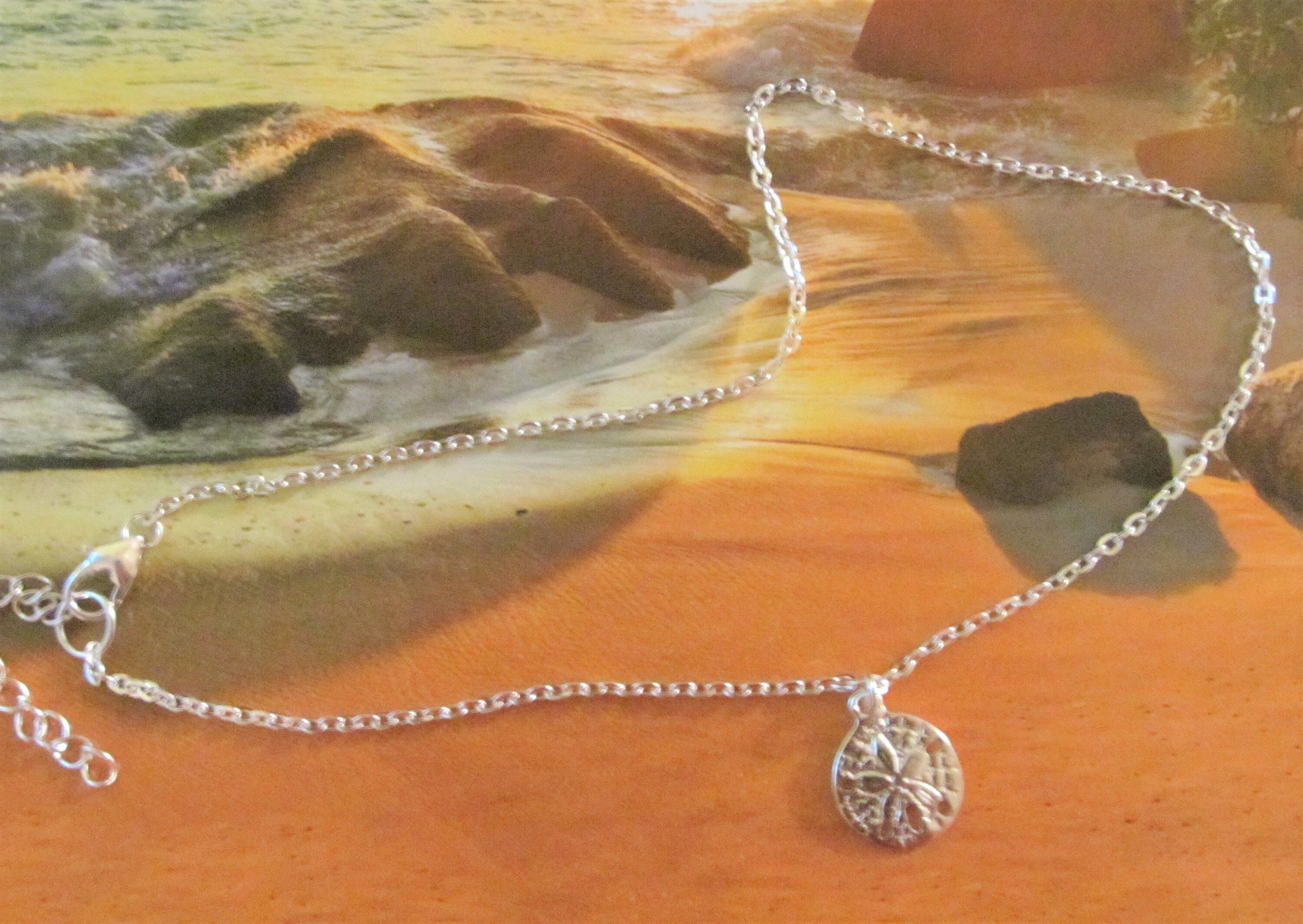 Silver Sand Dollar Choker Necklace, Beach Choker, Sea Shell Choker ...