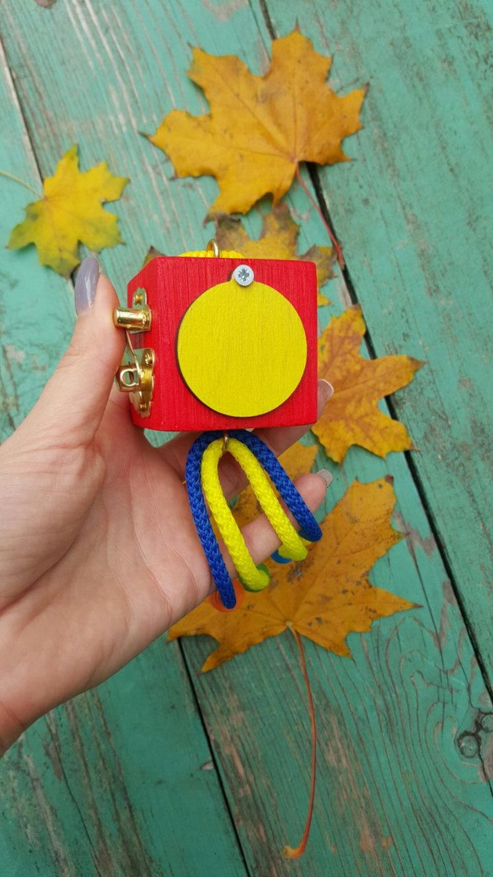 Fidget Cube Lock Board Baby Montessori Toy Travel Busy Board Wooden Toy ...