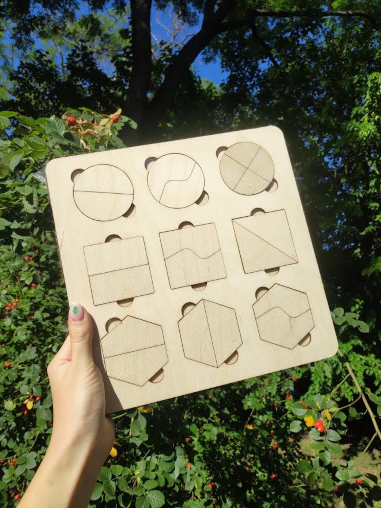 Geometric Shape Wooden Puzzle Montessori Puzzle Wooden Toy - Etsy UK
