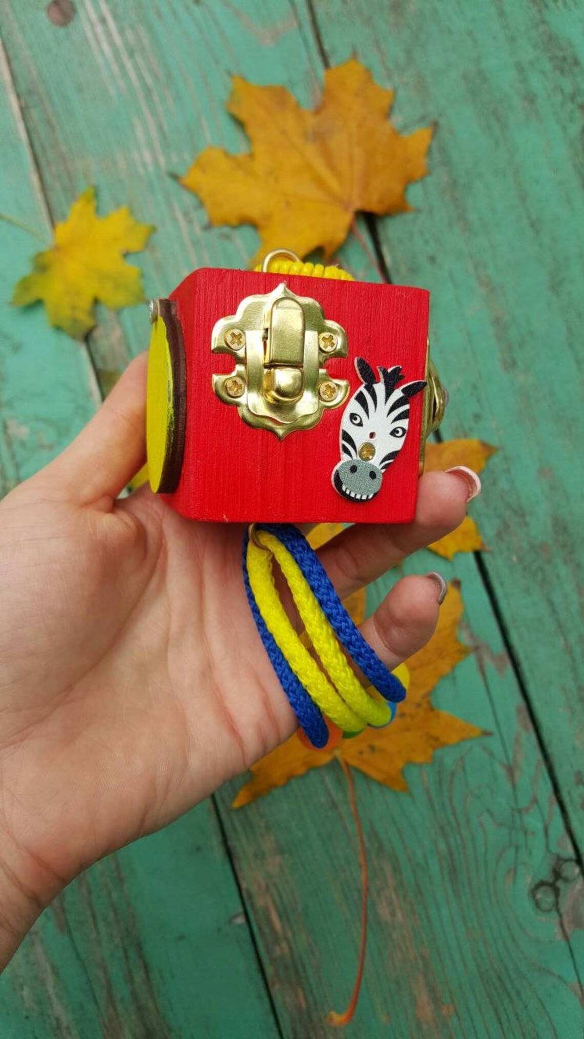 Fidget Cube Lock Board Baby Montessori Toy Travel Busy Board Wooden Toy ...