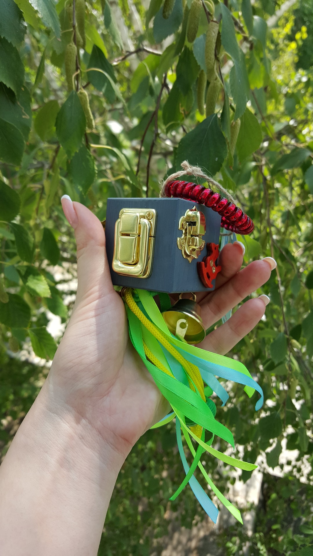 Fidget Cube Lock Board Baby Montessori Toy Travel Busy Board Wooden Toy ...