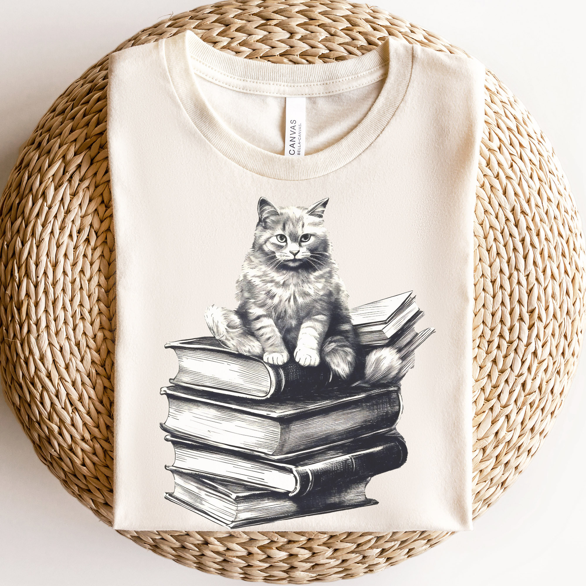 Camisa librería, libros para dormir de gatos, dama gatita, regalo de ...