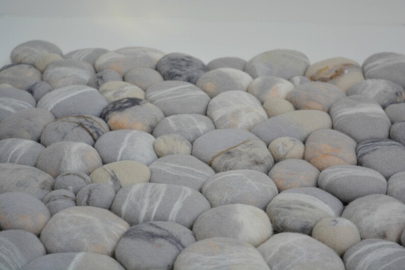 Felt Stone Rug Wool Stone Rug Pebble Rug Felted Pebble - Etsy