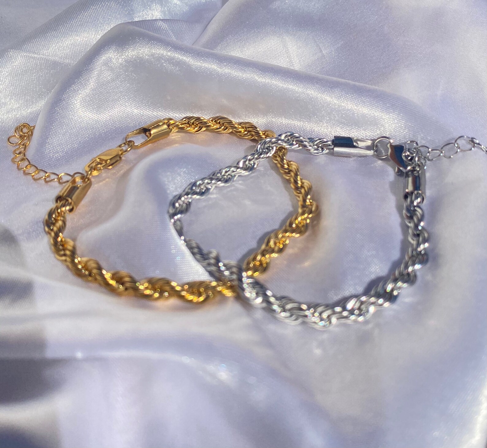 Gold Rope Bracelet Gold French Rope Bracelet Rope Chain - Etsy UK