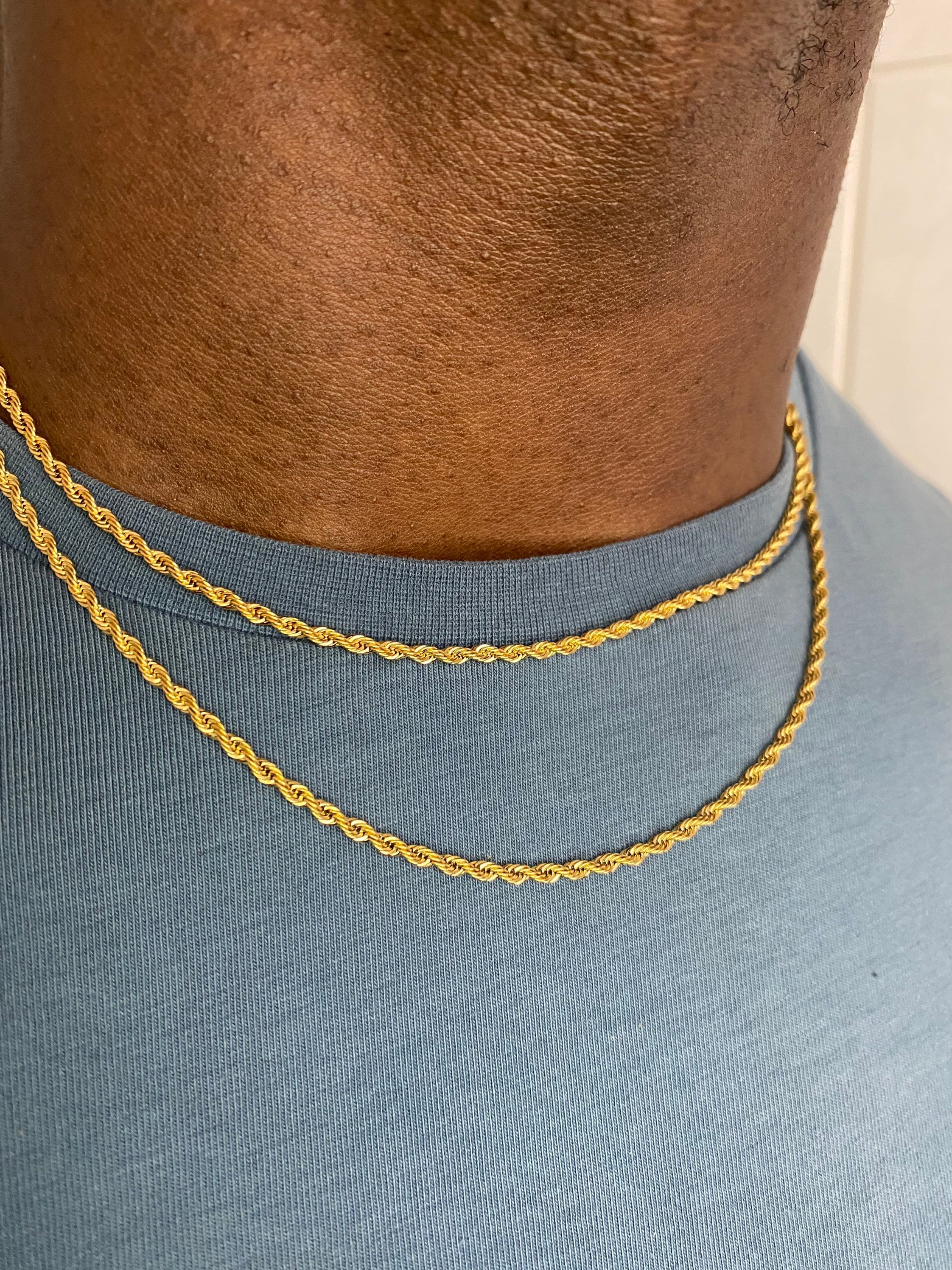 Gold Rope Chain Rope Chain Twist Necklace Chain Stainless | Etsy