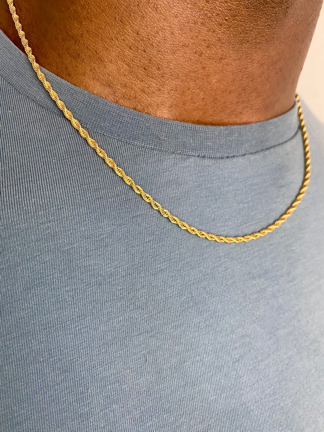 Gold Rope Chain Rope Chain Twist Necklace Chain Stainless Steel Chain ...
