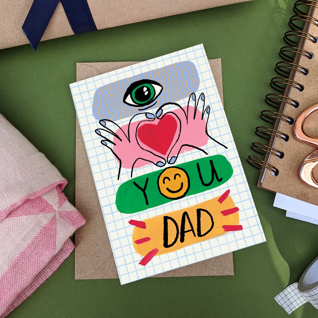 I Love You Dad Card Fun Fathers Day Card Cute Card for Dad Heartfelt ...