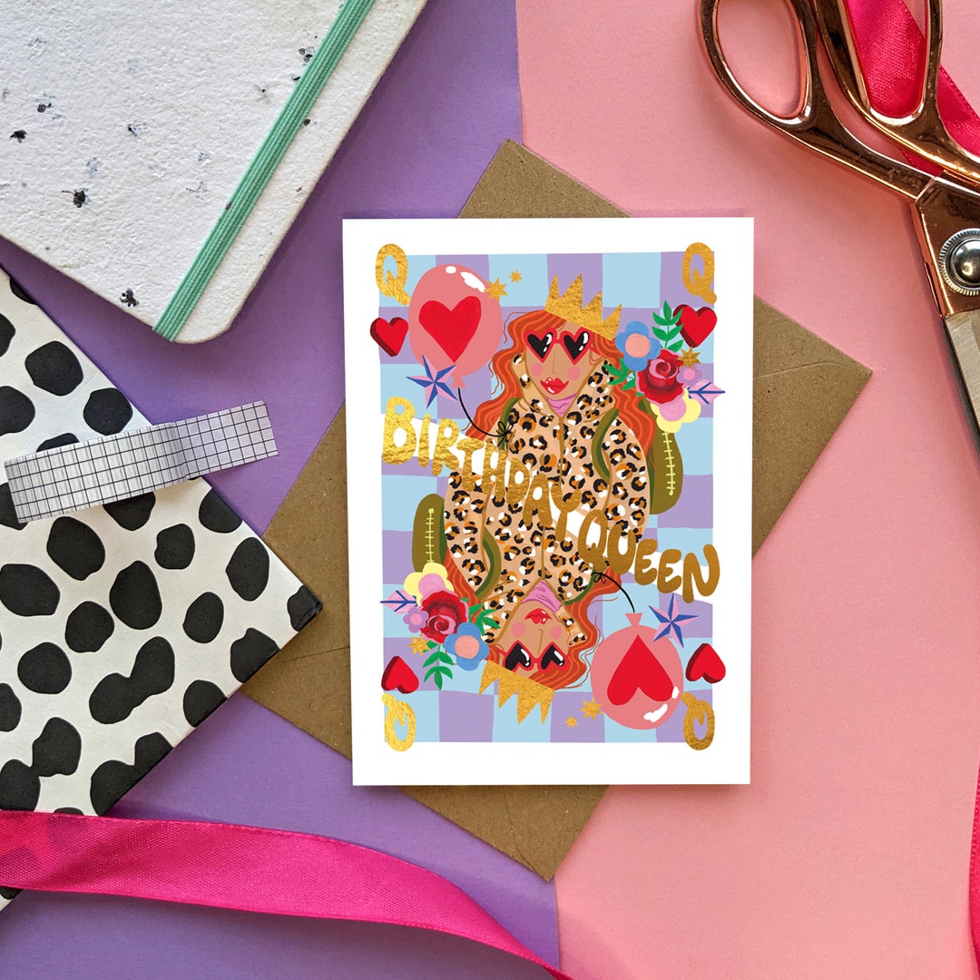 Birthday Queen Card - Etsy