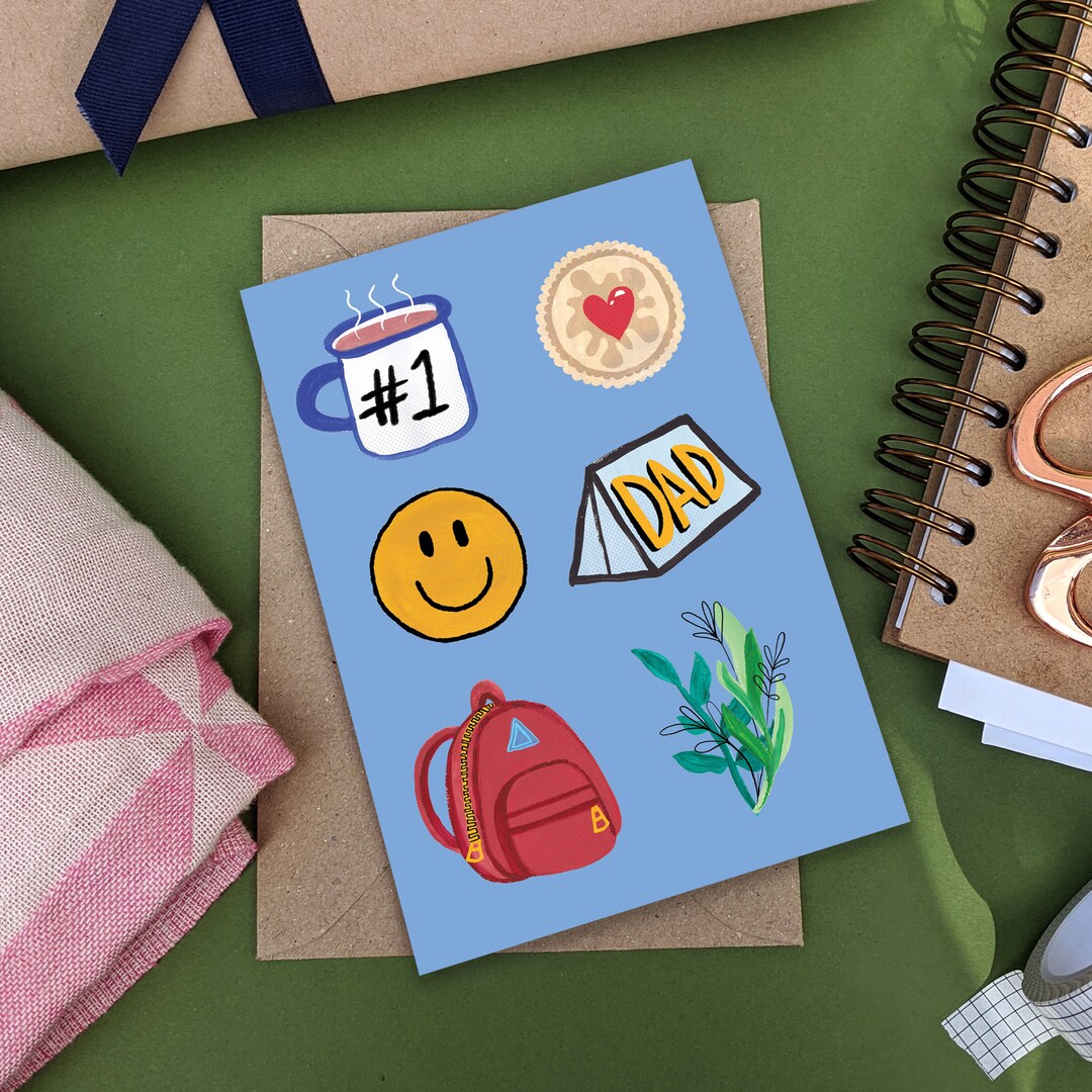 Number 1 Dad Card | Fathers Day Card | Camping Theme | Outdoor Dad ...