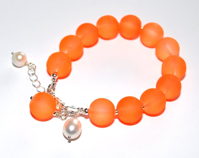 Chunky Bracelet, Neon Orange, 90s Style Jewelry, Y2K, Gift for Her ...