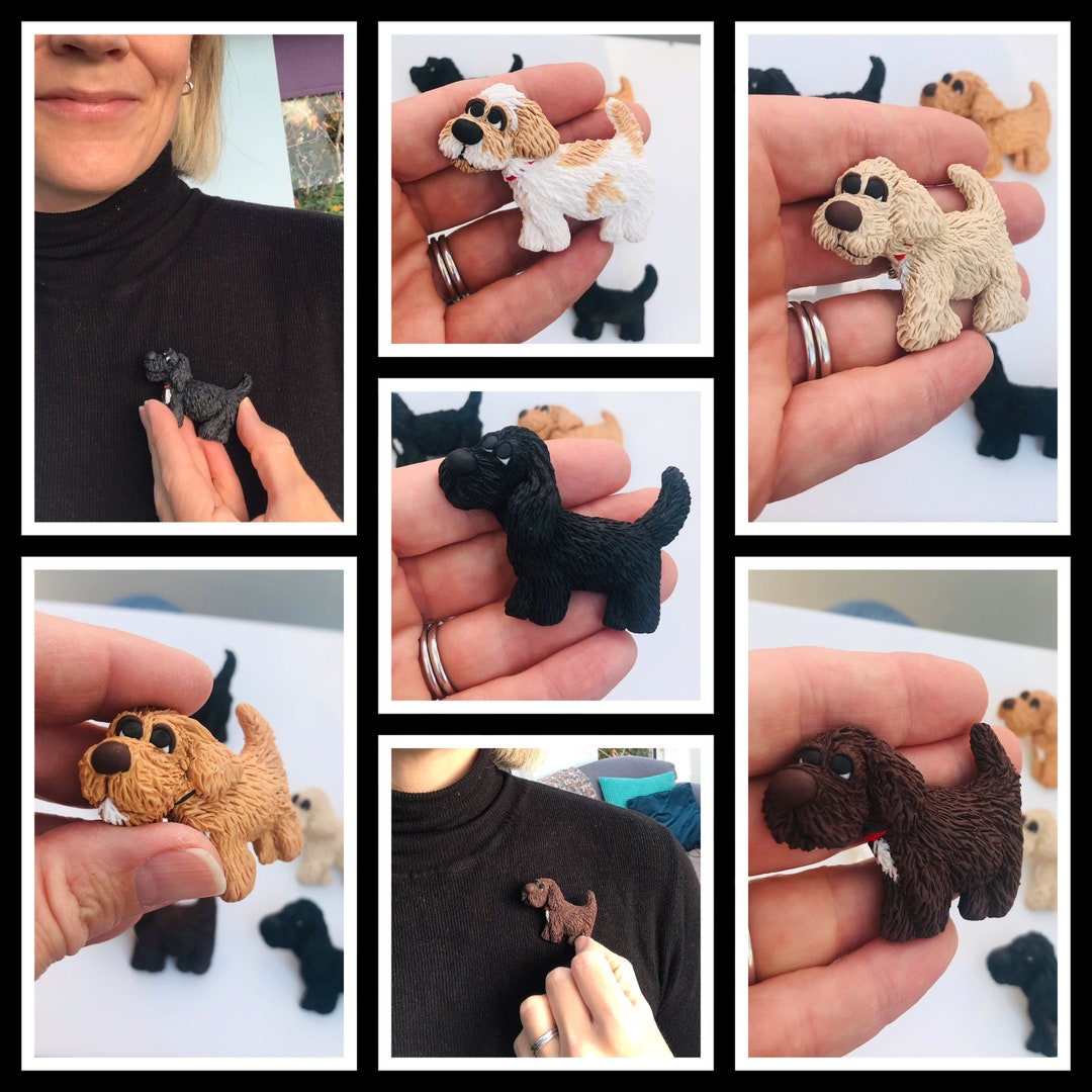 Doodle Dog Gift, Puppy Brooch, From the Dog Gift, Dog Brooch, Cockapoo ...