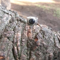 Topsy Long Oval Brass Statement Ring With Amethyst Cabochon Gemstone Re ...