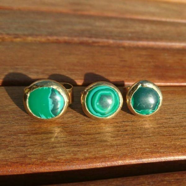 Topsy Long Oval Brass Statement Ring With Amethyst Cabochon Gemstone Re ...