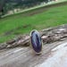 Topsy Long Oval Brass Statement Ring With Amethyst Cabochon Gemstone Re ...