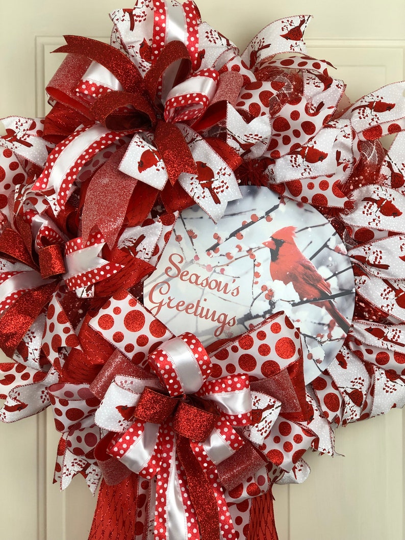 Christmas Cardinal Wreath Cardinal Wreath Christmas Mesh - Etsy