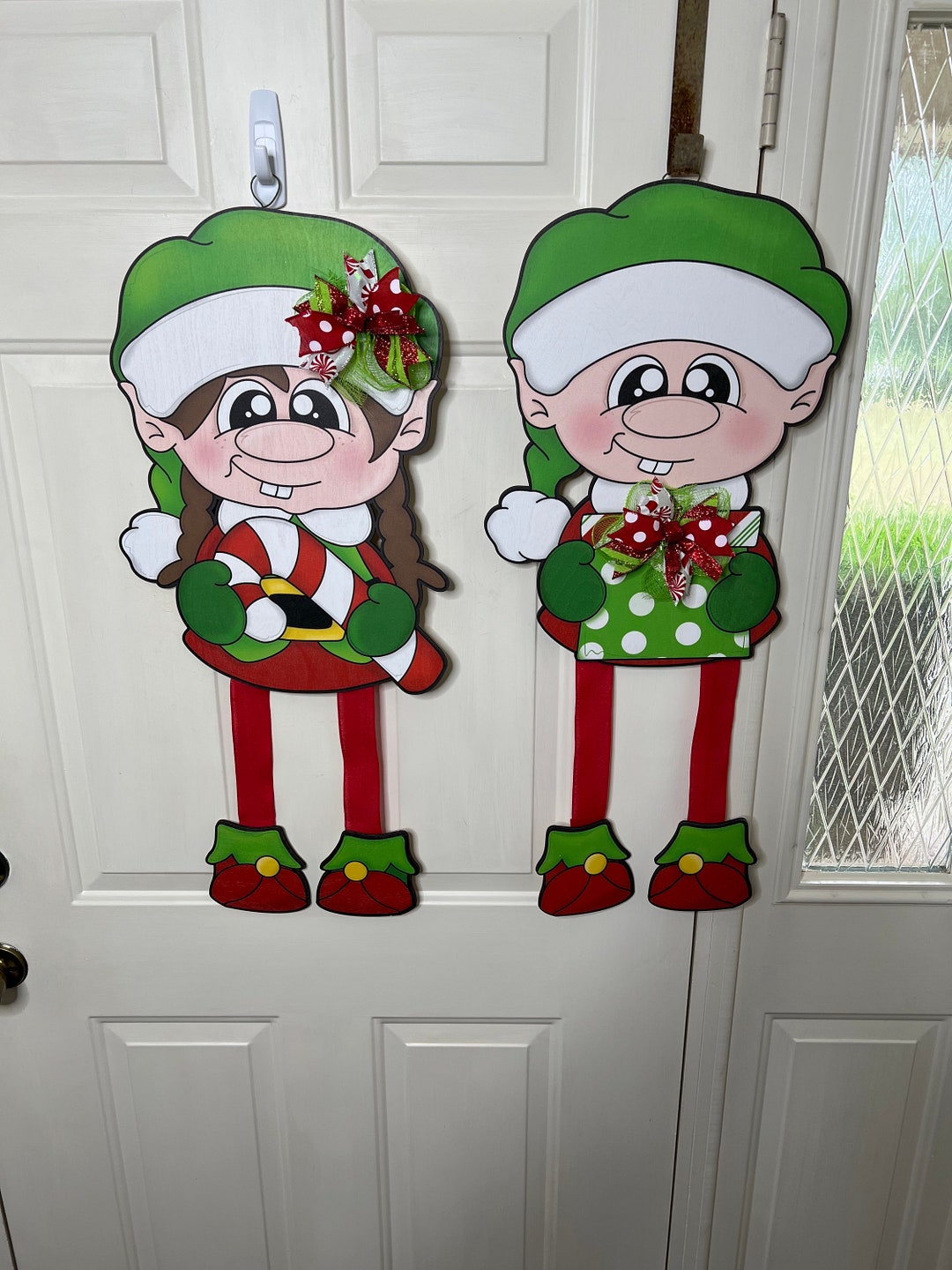Christmas Elves, Christmas Door Hanger, Elf Wreath, Elf Decor ...