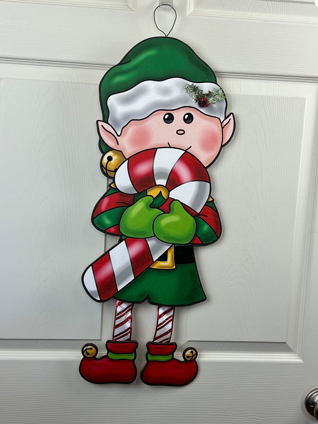 Christmas Elf Door Hanger: Holiday Wall Decor, 28" Handmade Wreath - Etsy