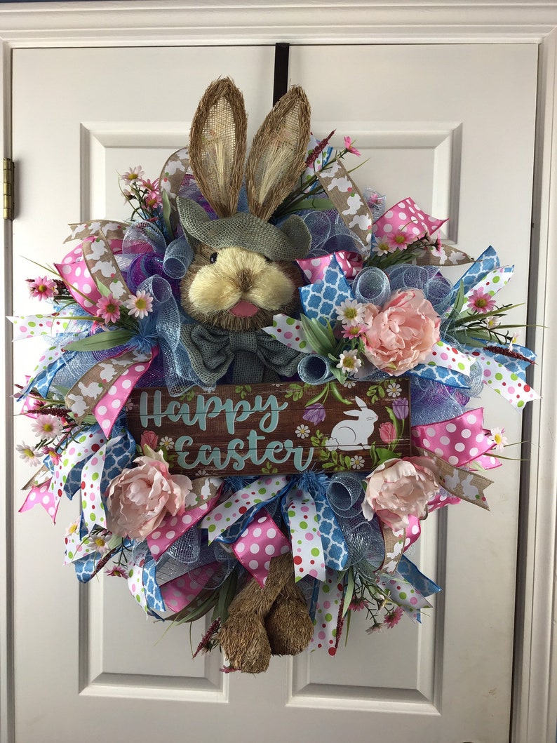 Easter Bunny Wreath, Peter Rabbit Wreath, Peter Cottontail Wreath, Deco ...