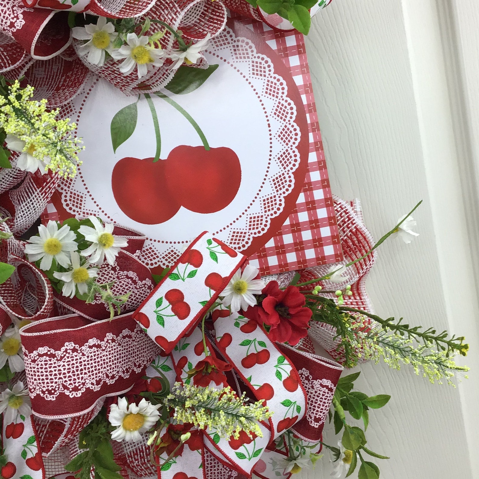Seasonal Cherry Wreath Cherry Wreath for Front Door - Etsy