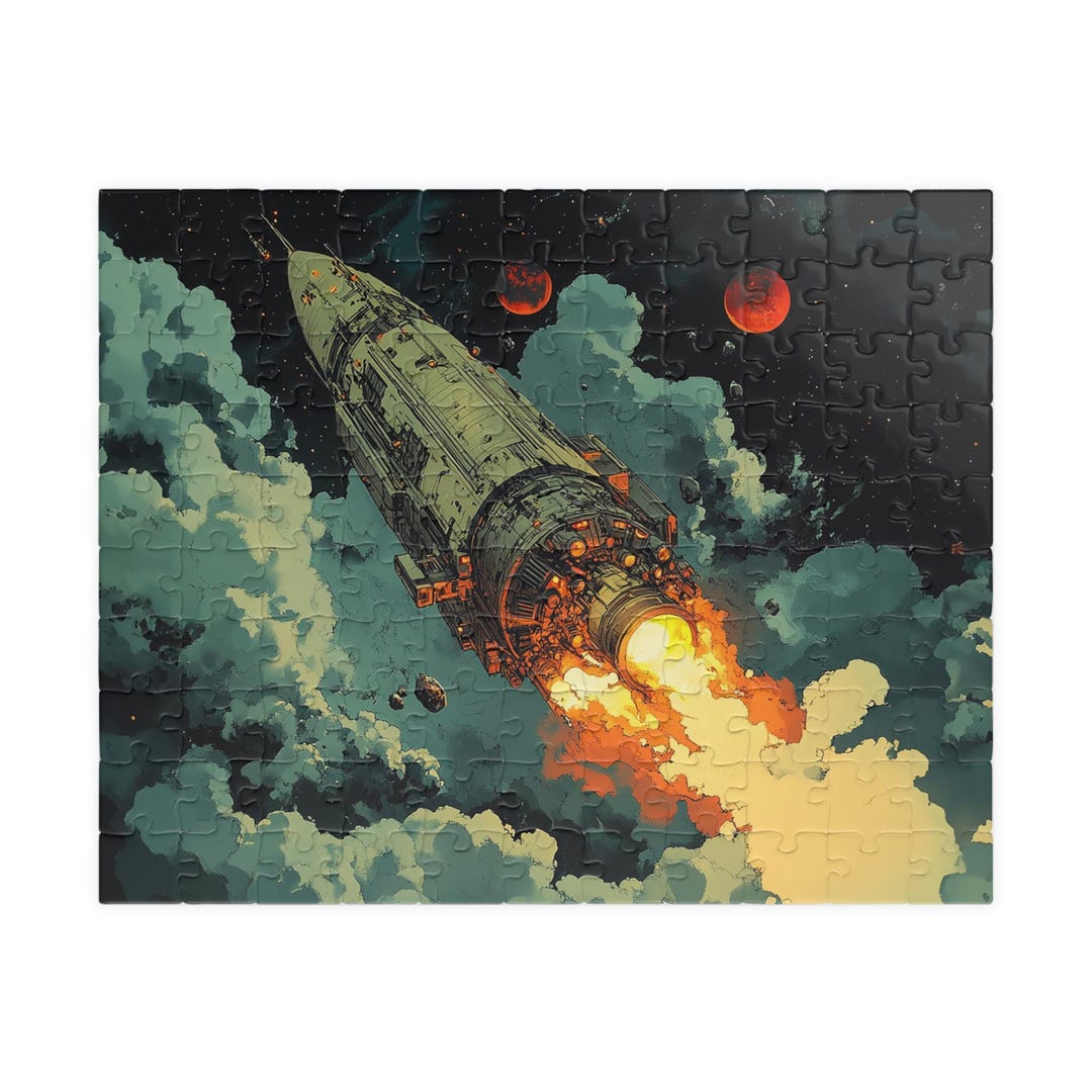 Jigsaw Puzzle, Sci-fi Comic Style Spaceship 1 110, 252, 520, 1014-piece ...