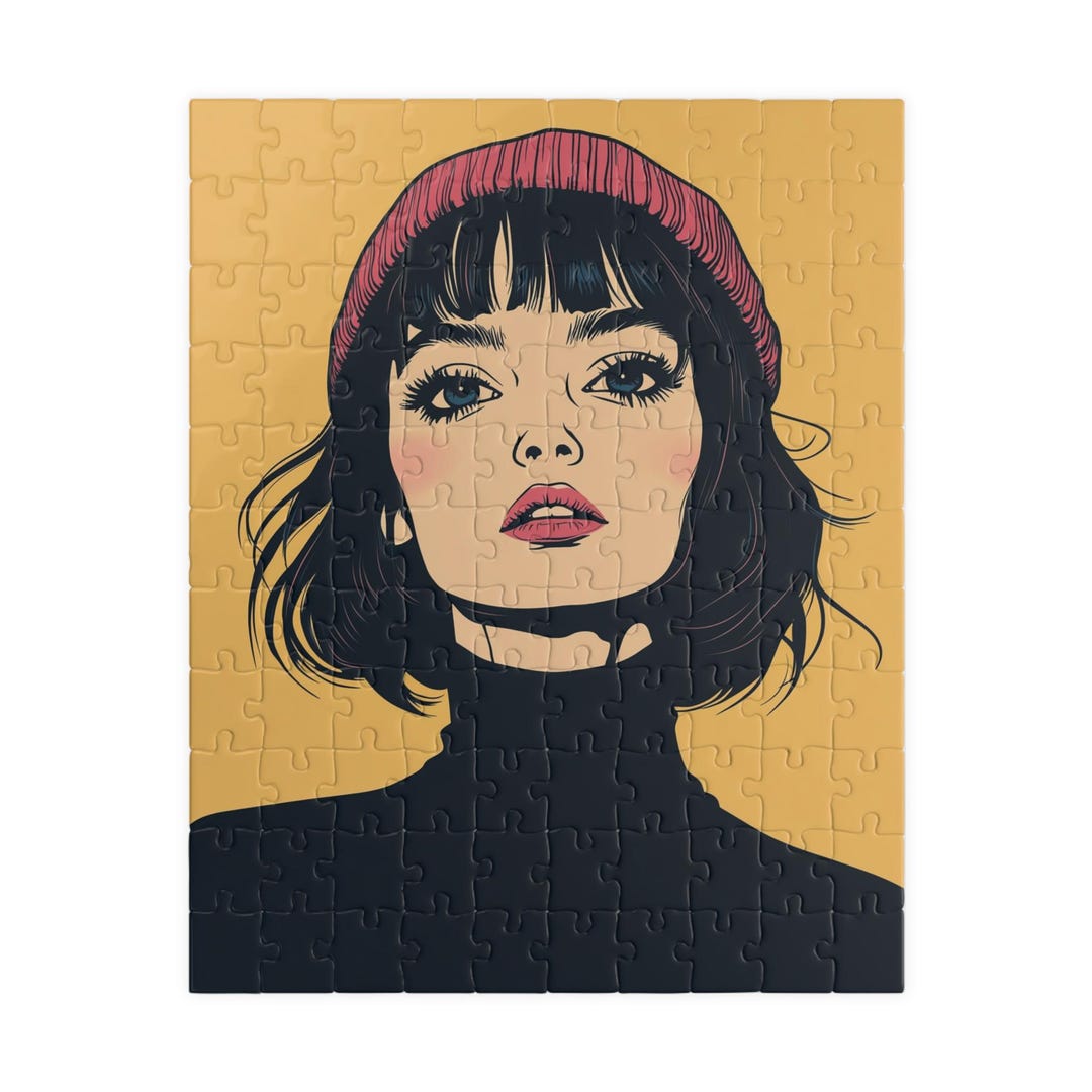 Jigsaw Puzzle, Modern Pop Art Comic Style Jigsaw Puzzle of a Woman ...