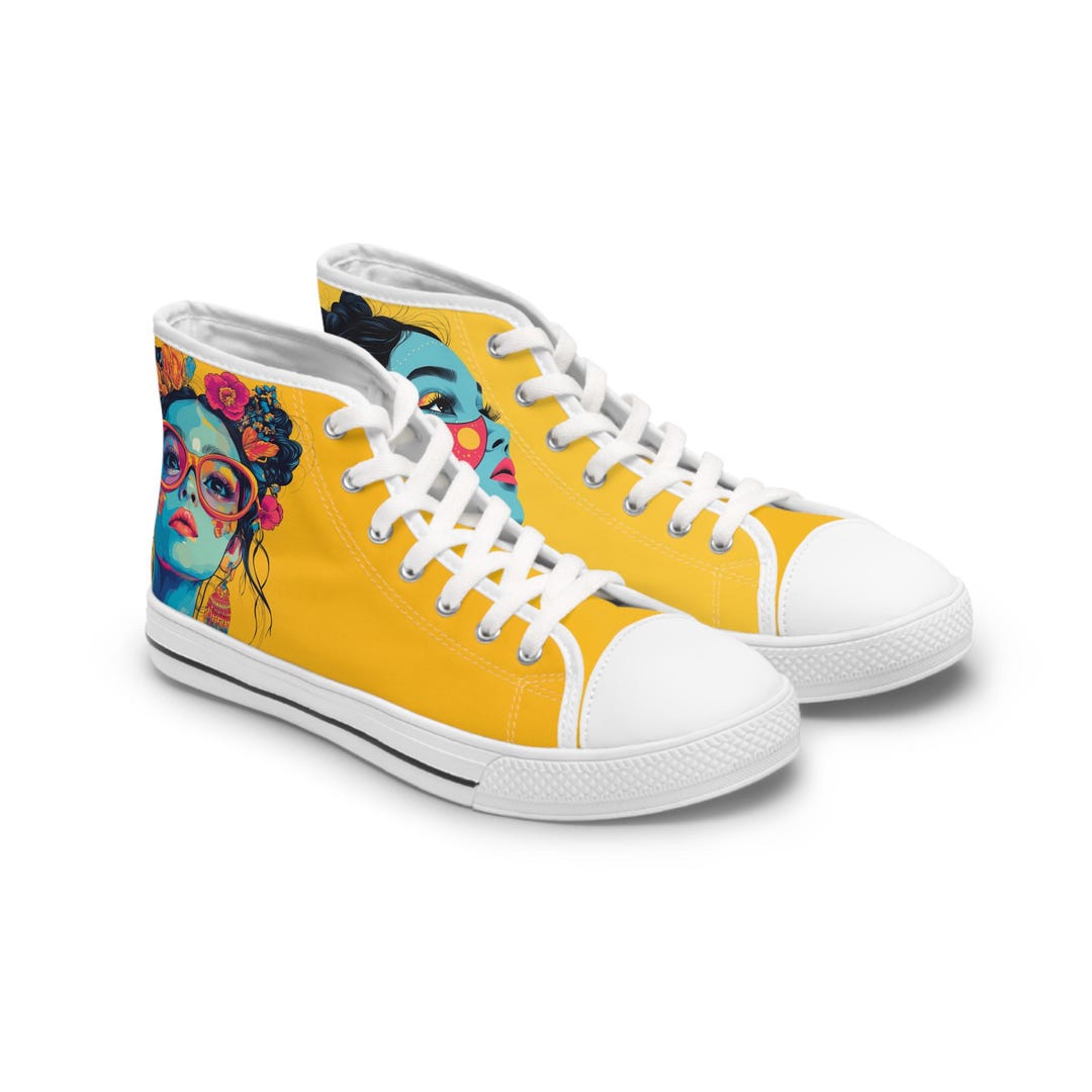 Women's High Top Sneakers Indian Style With Matered Background 1 - Etsy
