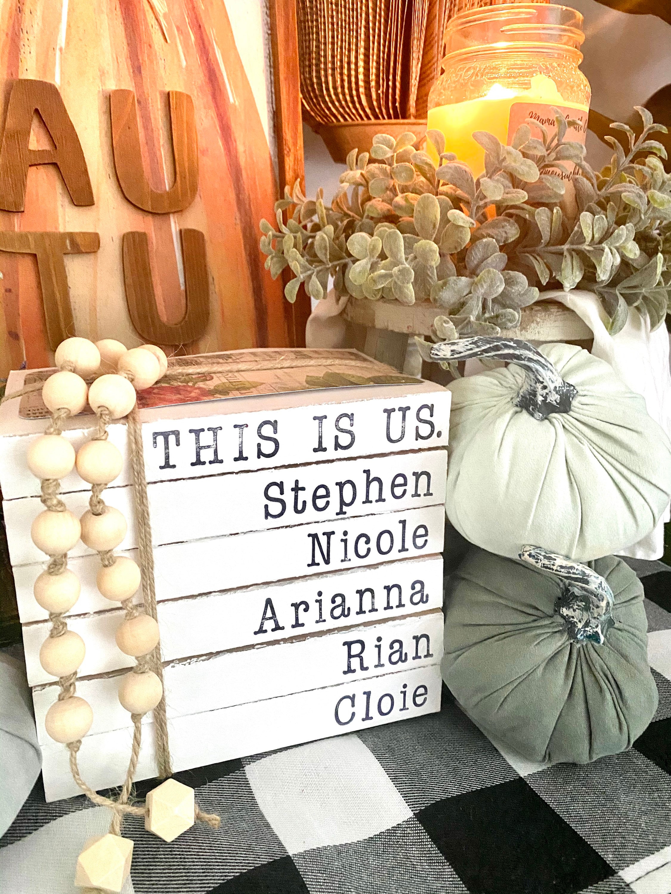 PERSONALIZATION / Bookstack With Names / Bookstacks / | Etsy