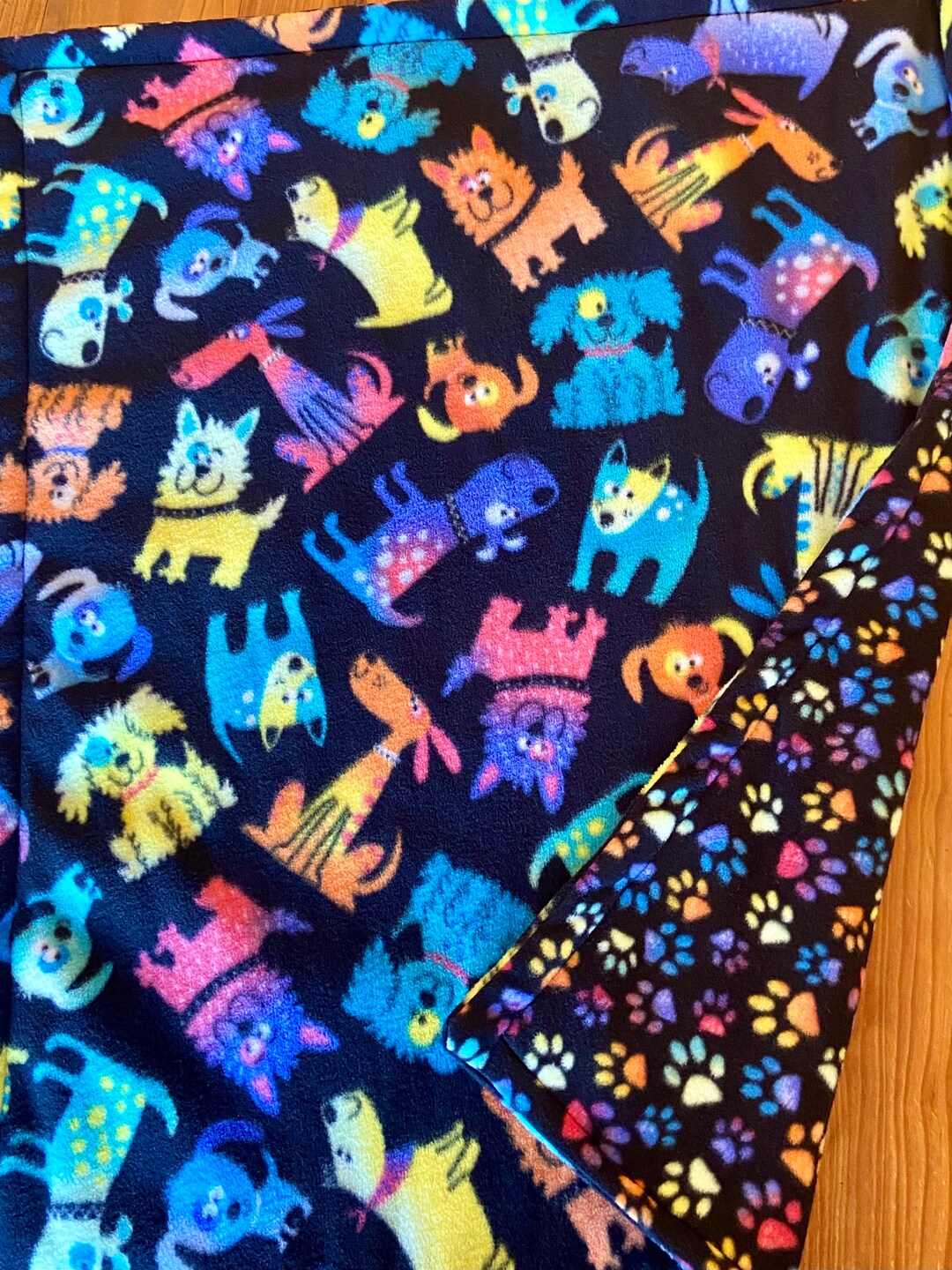 Multicolor Dogs and Paws Dog Blanket 28”x34” - Etsy