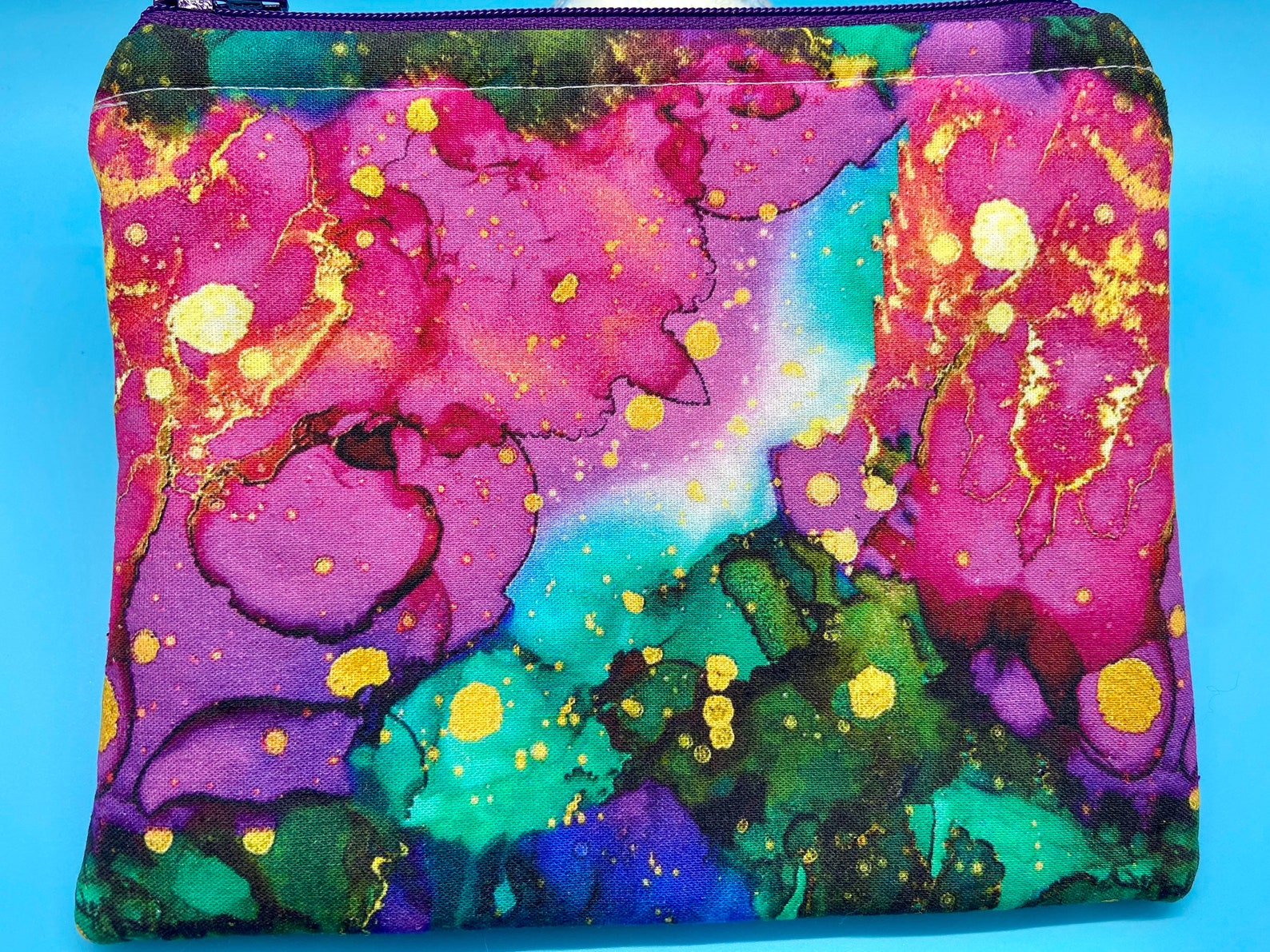 Jeweltone and Gold Batik Makeup Bags - Lined Zipper Pouches - Etsy