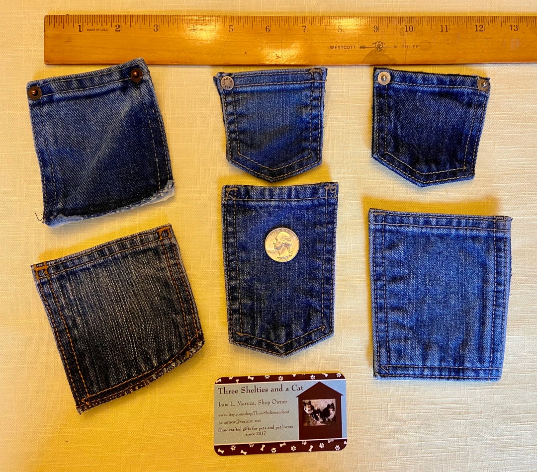 Small Coin Pockets From Denim Bluejeans - Upcycled Recycled Denim Jeans ...