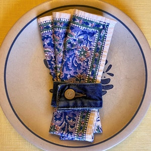 Denim Napkin Rings Upcycled Recycled Denim Jeans Country Wedding Decor ...